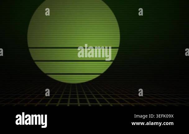 Glowing green light on dark grid floor Stock Video Footage - Alamy