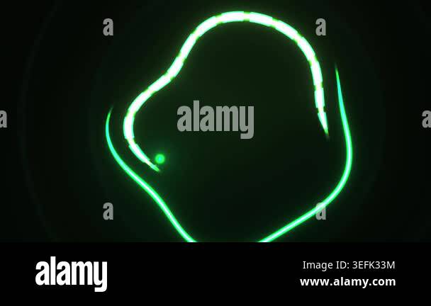 Glowing green light trails on black background Stock Video Footage - Alamy
