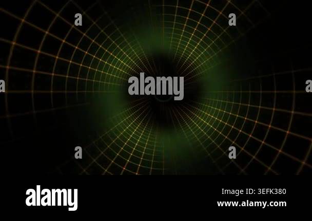 A glowing grid pattern on a black background with a green center Stock ...