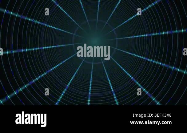 A dark abstract background featuring a digital tunnel effect with ...