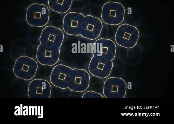 A dynamic animation displaying intricate glowing geometric shapes that ...