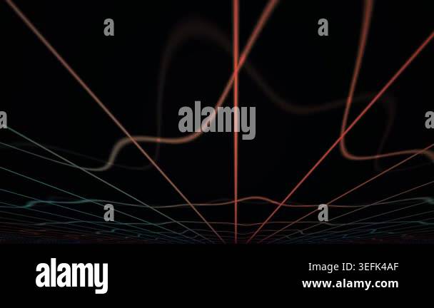 Dynamic abstract background featuring a perspective grid tunnel with ...