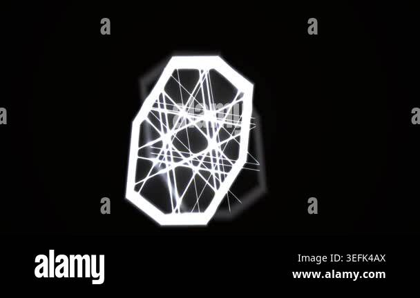 An abstract motion graphic featuring a dynamic pulsing geometric shape ...