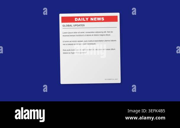 A daily news paper on blue background Stock Video Footage - Alamy