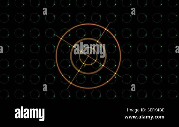 Abstract motion graphics featuring rotating radar targeting crosshairs ...