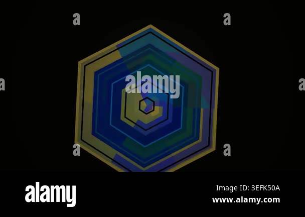 A hypnotic motion graphics background featuring a pulsating hexagonal ...