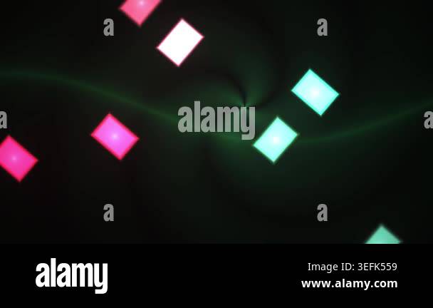 Abstract animation featuring rotating and pulsing colorful rectangles ...