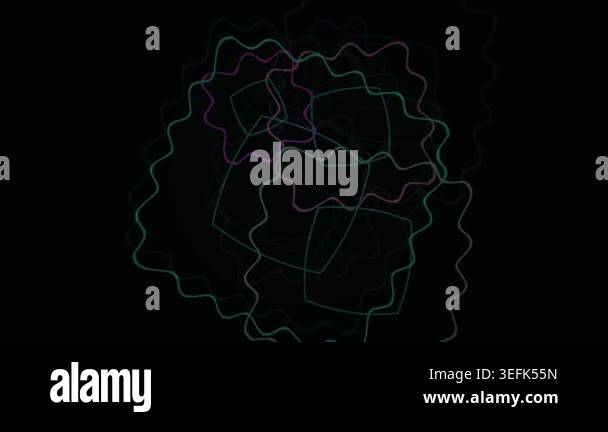 Dynamic digital animation featuring multiple layers of glowing ...