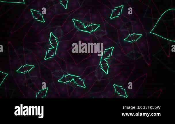 Dynamic abstract background featuring glowing neon light lines forming ...