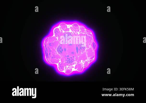 Animated neon purple glowing orb on black background Stock Video ...