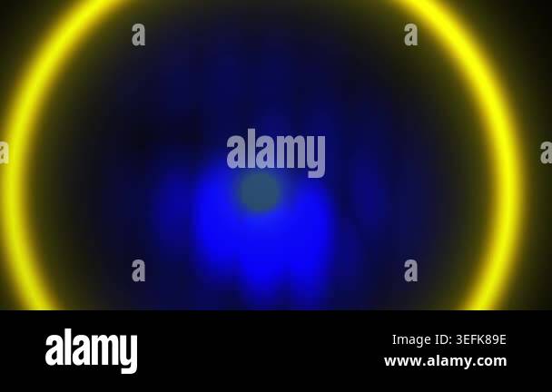 An abstract video featuring glowing blue light patterns moving ...