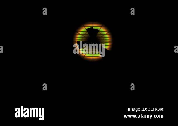 A dark background featuring a central circular light element with ...