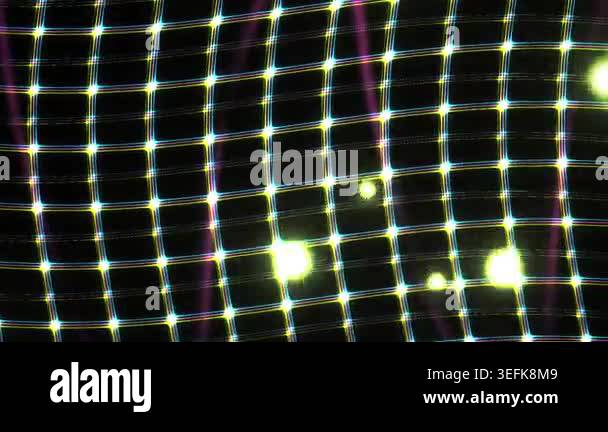 An abstract visual featuring a glowing digital grid pattern with bright ...