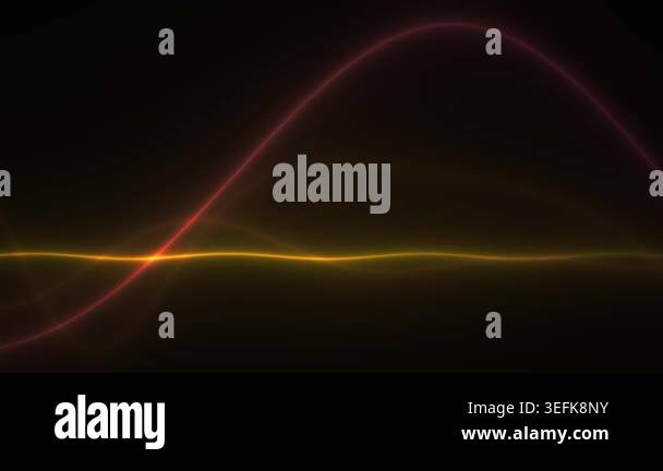 Dynamic animation featuring smooth glowing golden light waves moving ...