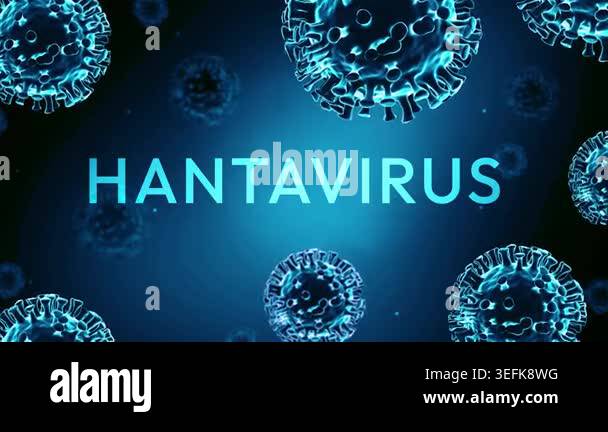 Microscopic view of Hantavirus in blue tones highlighting viral ...