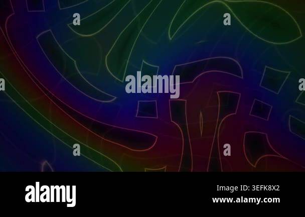 A dynamic animation of abstract glowing neon lines flowing across a ...