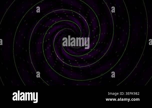 A purple spiral design on a black background with white lines Stock ...