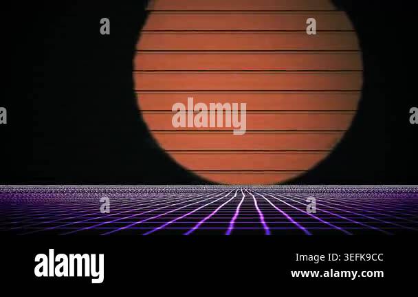 Retro neon planet background technology scene Stock Video Footage - Alamy