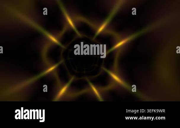 A hypnotic motion background featuring rotating golden light beams ...