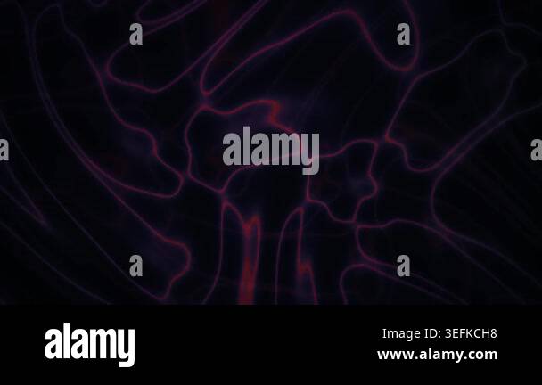 Abstract animation of a glowing red neural network structure with nodes ...