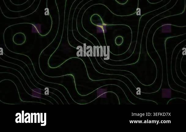 Abstract motion background featuring animated topographic contour lines ...
