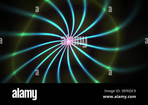 Glowing neon light rays on black background Stock Video Footage - Alamy