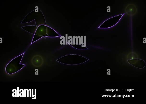 Neon shapes glowing on a dark background Stock Video Footage - Alamy