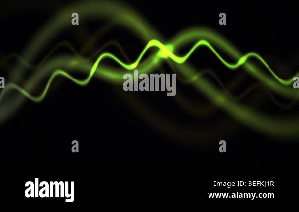 Glowing neon light waves on black background Stock Video Footage - Alamy