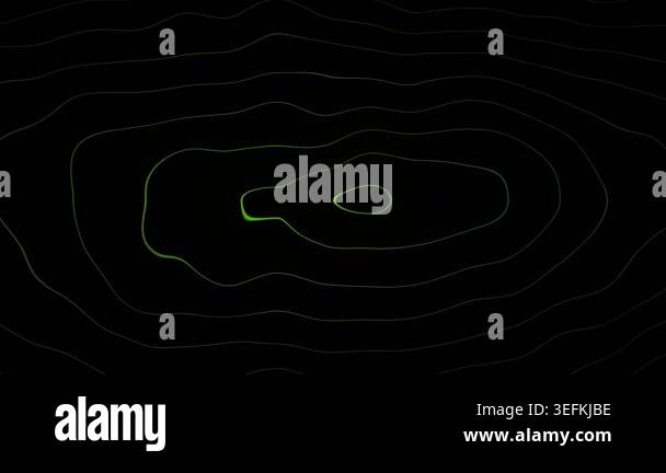 Black background with green line contours Stock Video Footage - Alamy