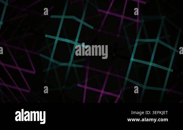 Glowing neon grid pattern on black Stock Video Footage - Alamy