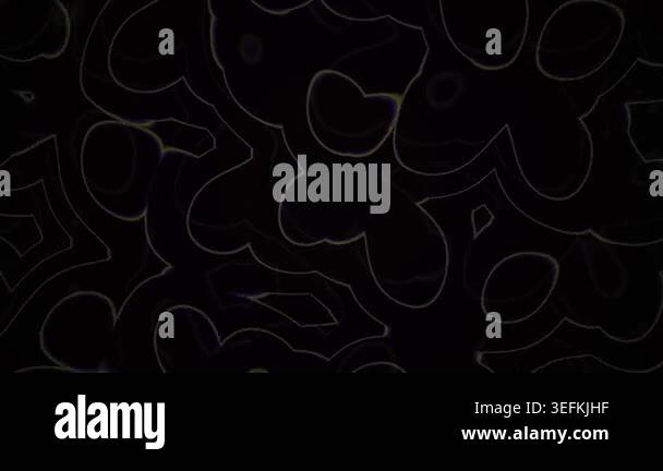 Abstract animation featuring dark flowing organic lines on a black ...