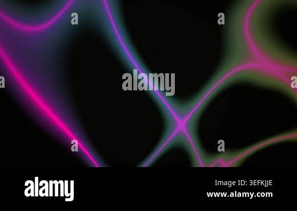 Glowing neon lines on black background Stock Video Footage - Alamy