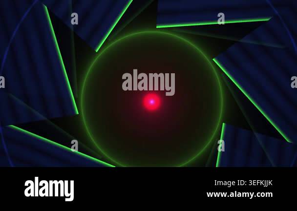 Glowing red light surrounded by green lines Stock Video Footage - Alamy