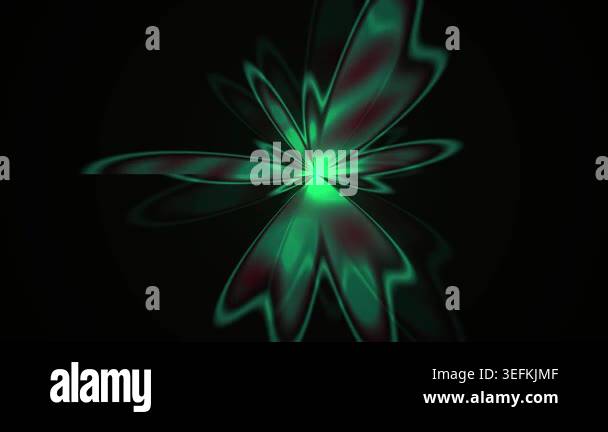 Glowing green flower on black background Stock Video Footage - Alamy