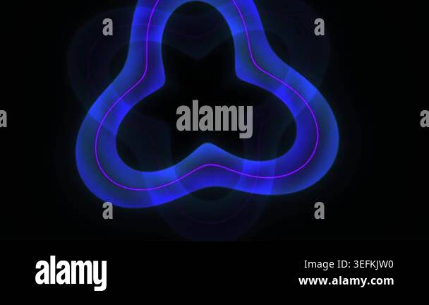 Glowing blue neon shapes on black background Stock Video Footage - Alamy