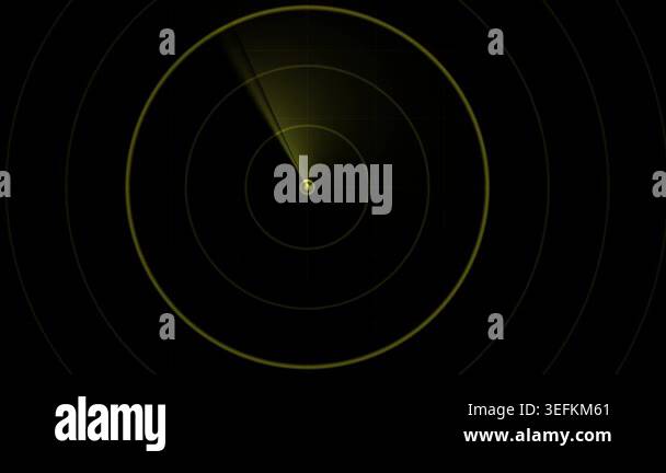 Animation of a radar display with a sweeping circular beam and ...