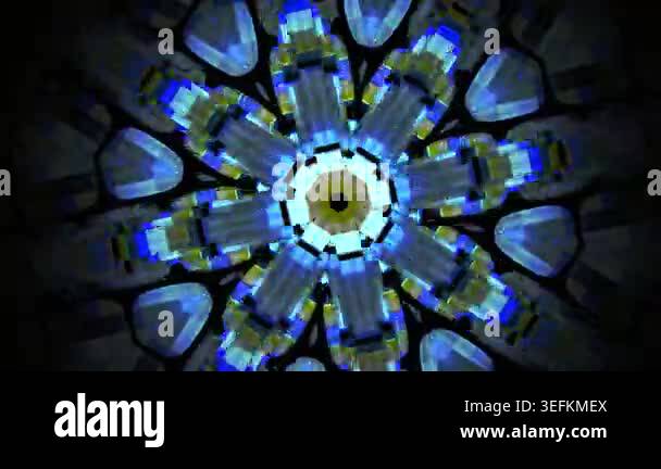 An abstract visual journey featuring shifting blue light patterns ...