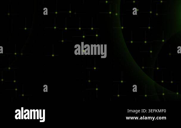 Glowing green circles on a dark background with small white dots Stock ...