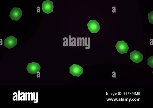 Scientific visualization showing green and purple fluorescent ...