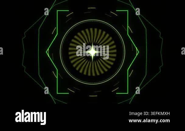A mesmerizing abstract animation featuring a pulsating green neon ...