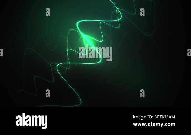 A mesmerizing abstract visualization of a bright green energy waveform ...
