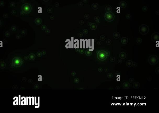 Abstract background with glowing green particles and light effects ...
