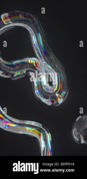 Transparent multicolored liquid waving surface, ripples with iridescent ...