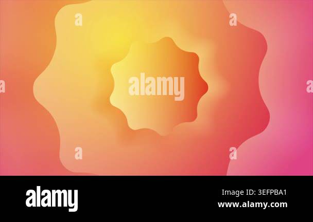 Pastel yellow and pink wavy circle abstract geometric motion background ...