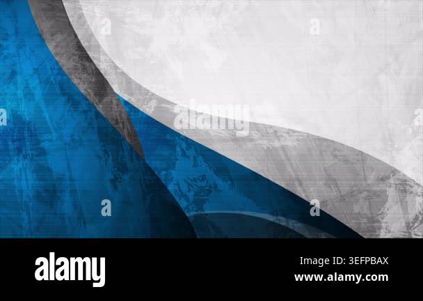 Blue and grey grunge waves abstract minimal motion background. Seamless ...