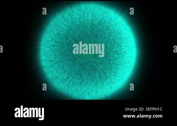 Abstract teal energy sphere animation 4K ultra HD VFX motion graphics ...