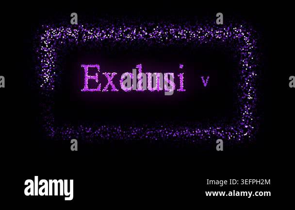 Animated sparkling purple glitter frame. Exclusive announcement luxury ...