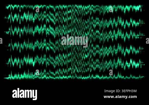 Animated green digital waveforms seamless loop glitch neon energy pulse ...