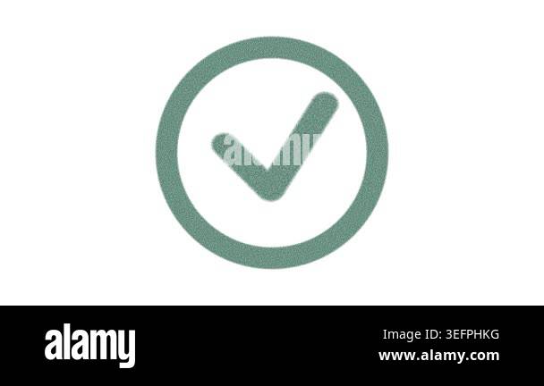 Teal Check Mark Inside Circle with Textured Effect on White Background ...