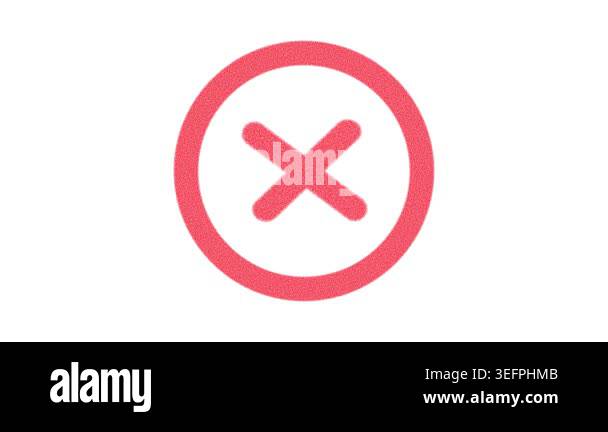 Textured Red Cross Mark Inside Circle on White Background symbol ...